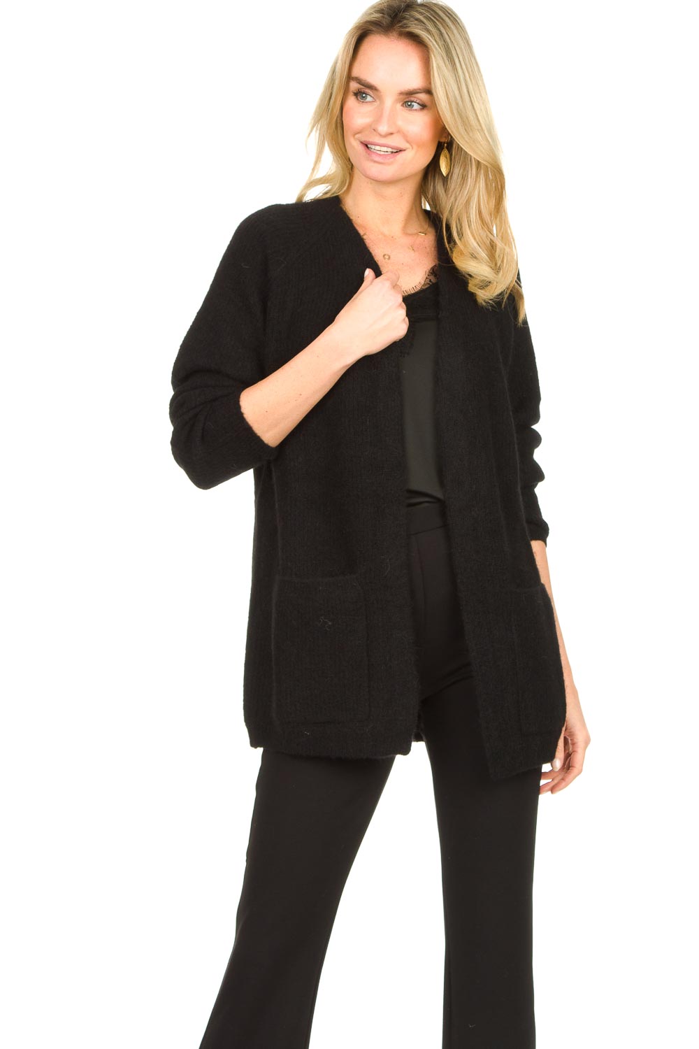 Gebreid vest Mila | zwart | Knit-ted | Little Soho