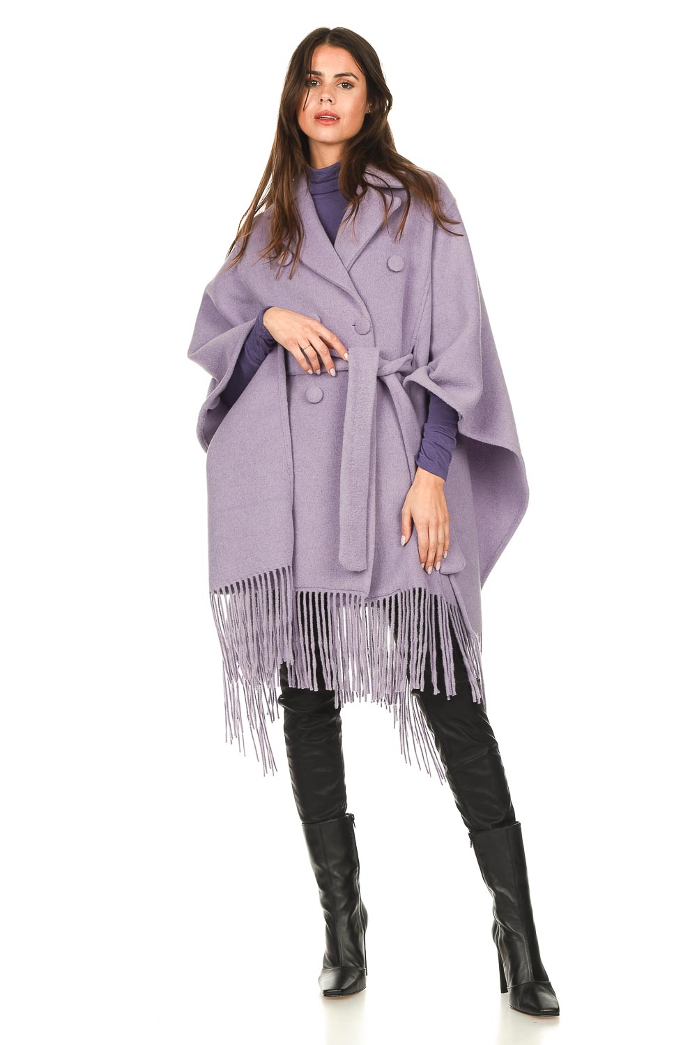 Luxe cape coat Glaeda | purple... | Kocca | Little Soho
