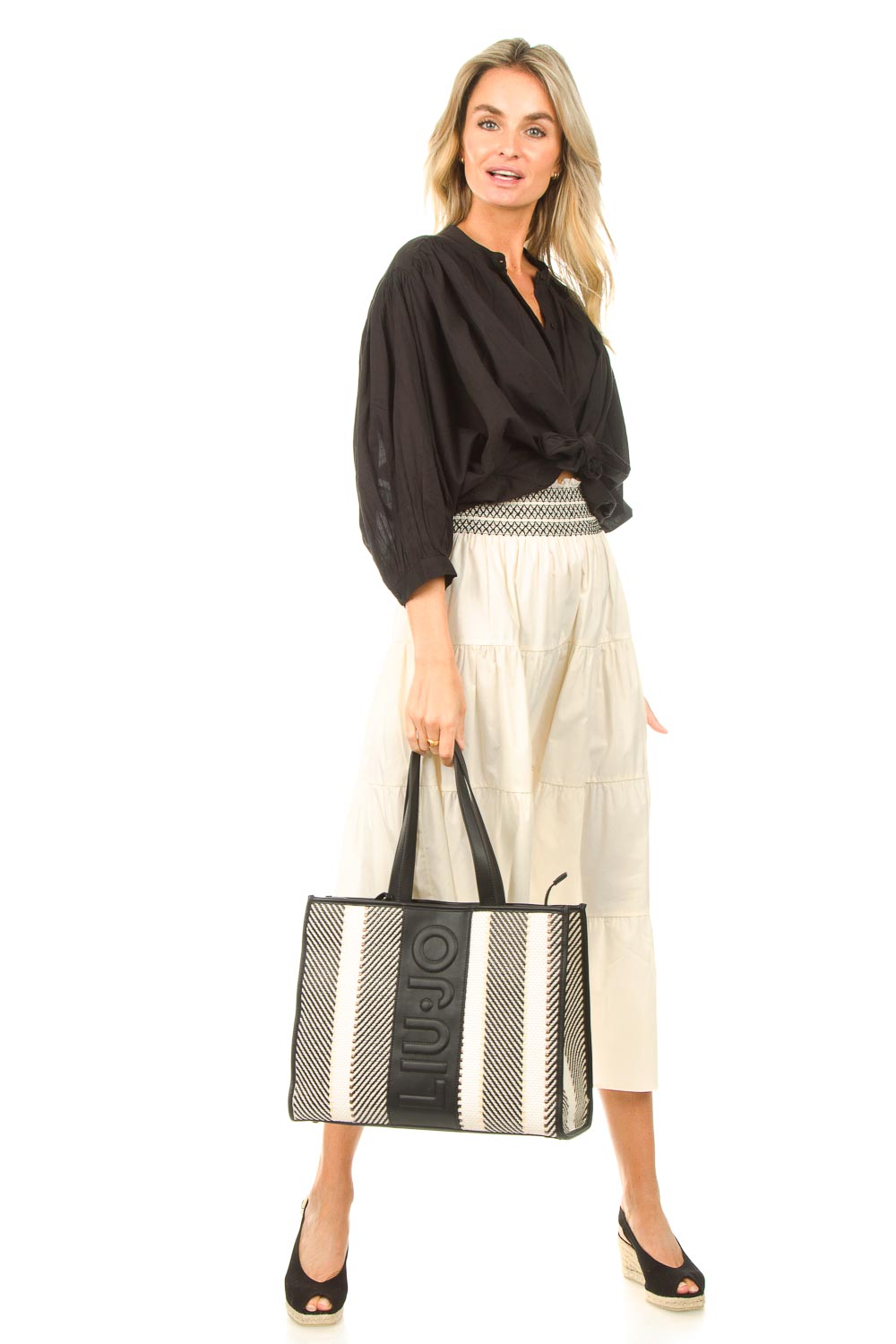 Rok met gesmokte taille details Umi | naturel... | Liu Jo | Little Soho