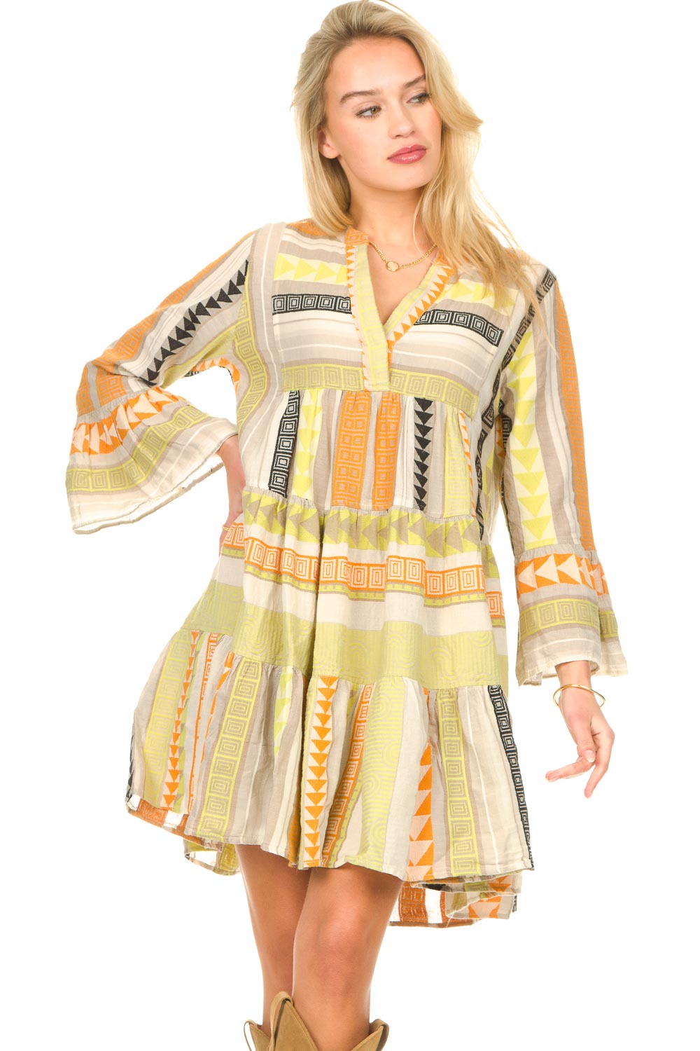 Jacquardgeweven jurk Ella | groen... | Devotion | Little Soho