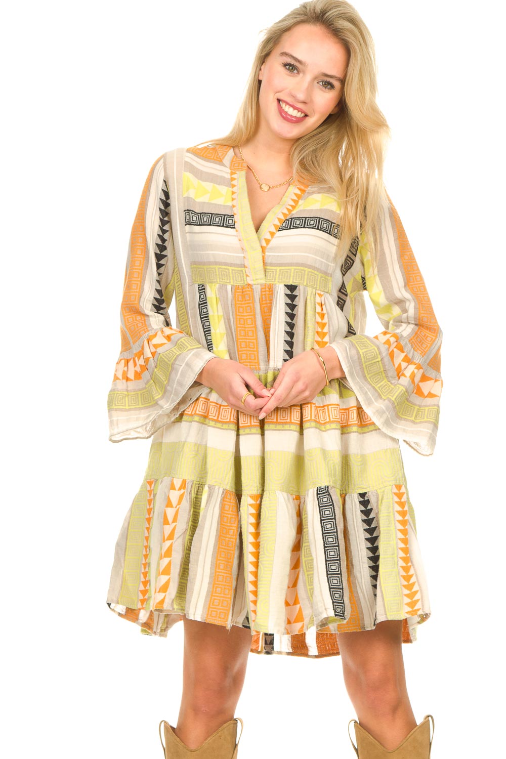 Jacquardgeweven jurk Ella | groen... | Devotion | Little Soho