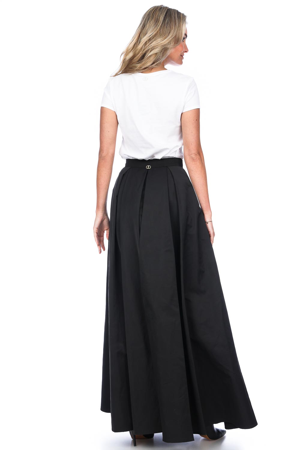 Maxi-rok met plooien Anna | zwart | Twinset | Little Soho