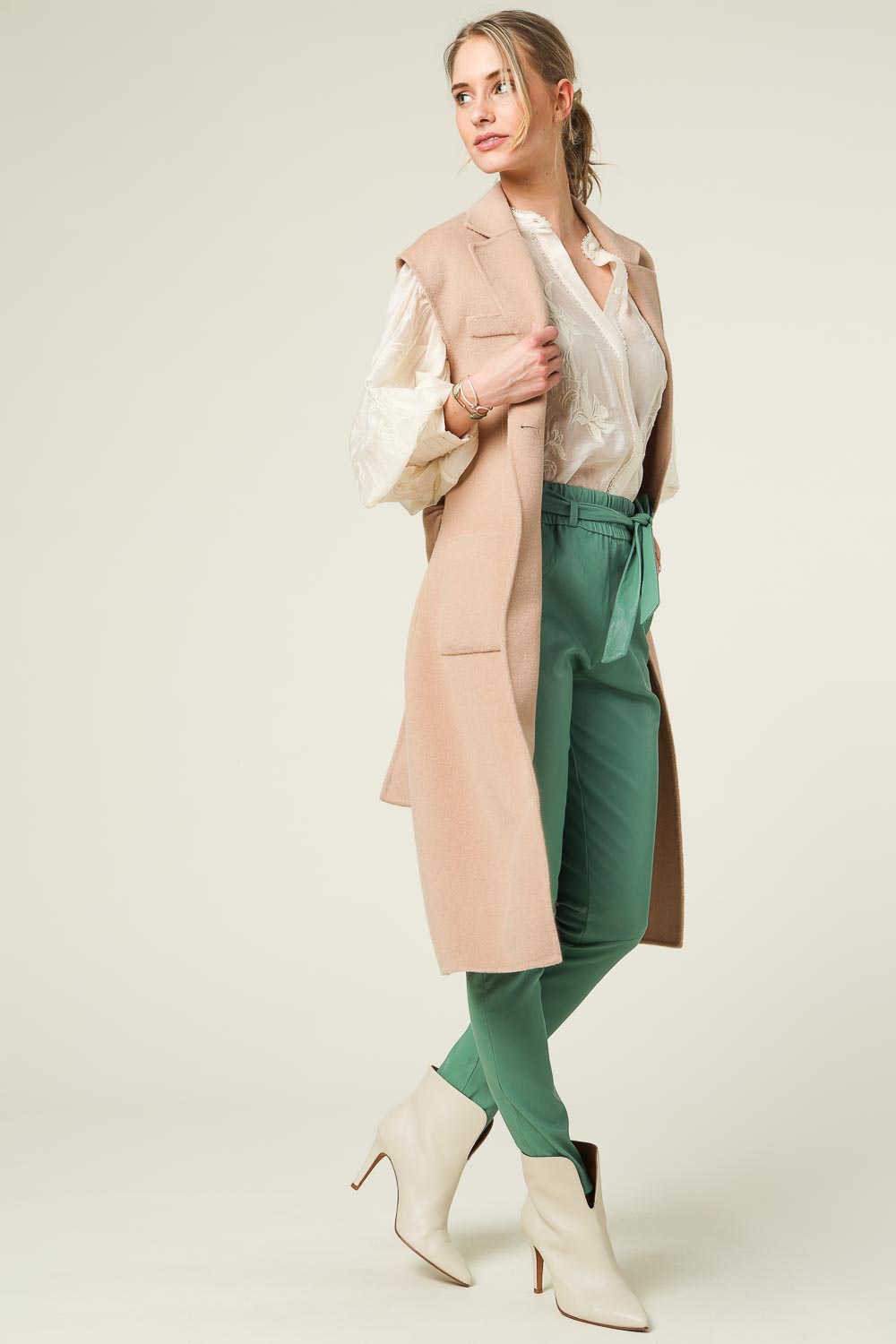 Leren broek Peike | groen | Ibana | Little Soho