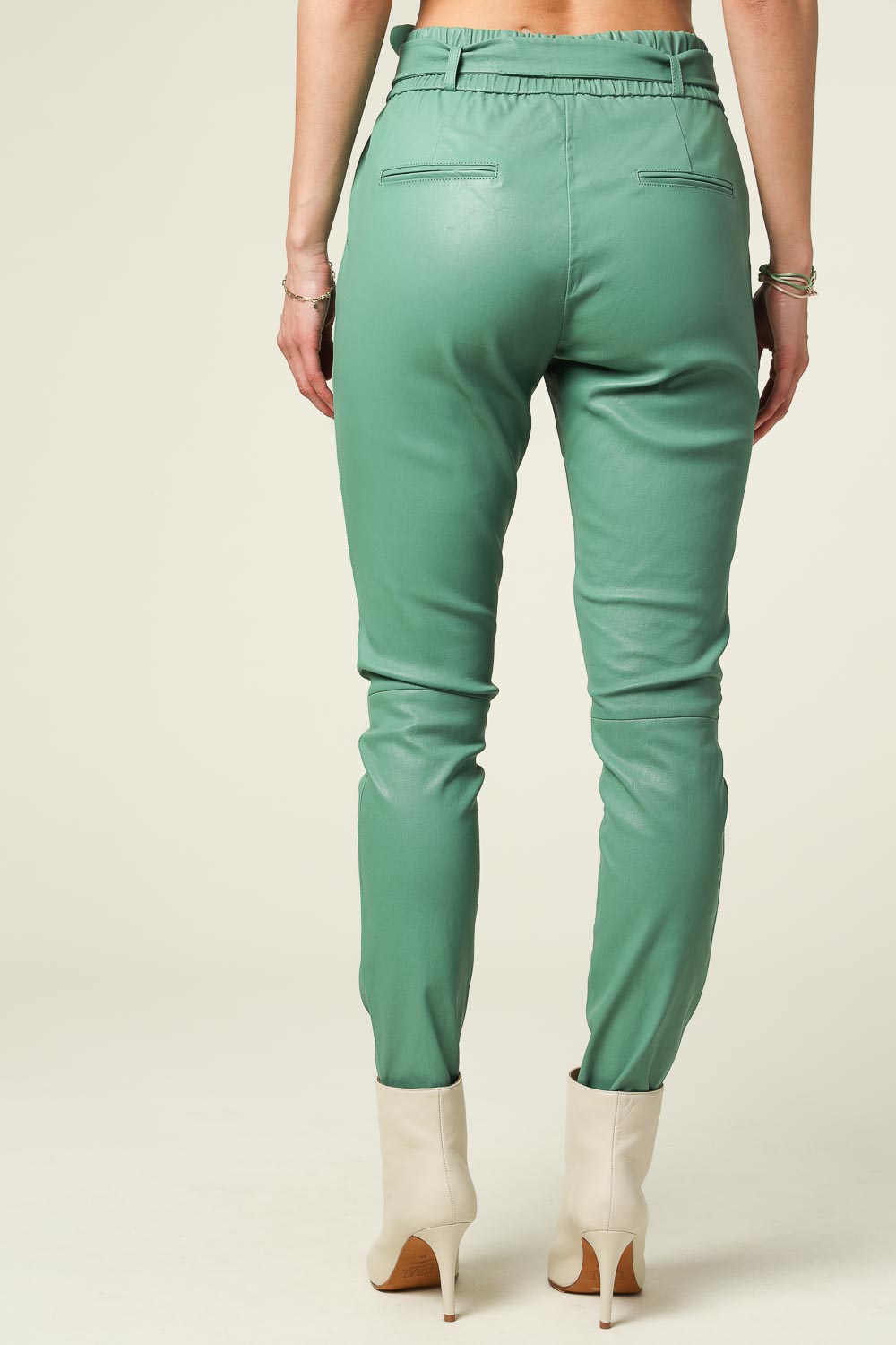 Leren broek Peike | groen | Ibana | Little Soho