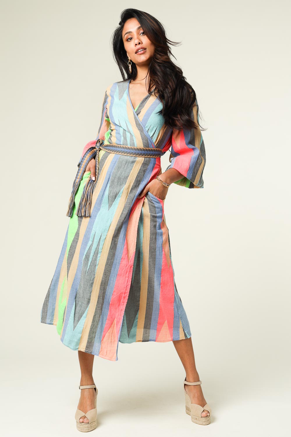 Midi-jurk Chrysolithos | blauw | Devotion | Little Soho