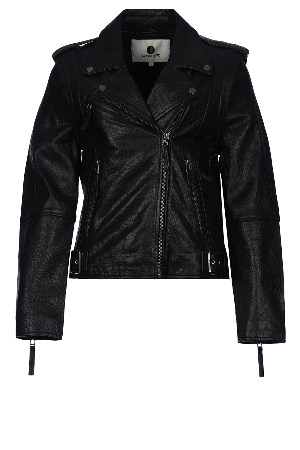 Leren biker jacket Margot | zwart | Alter Ego | Little Soho