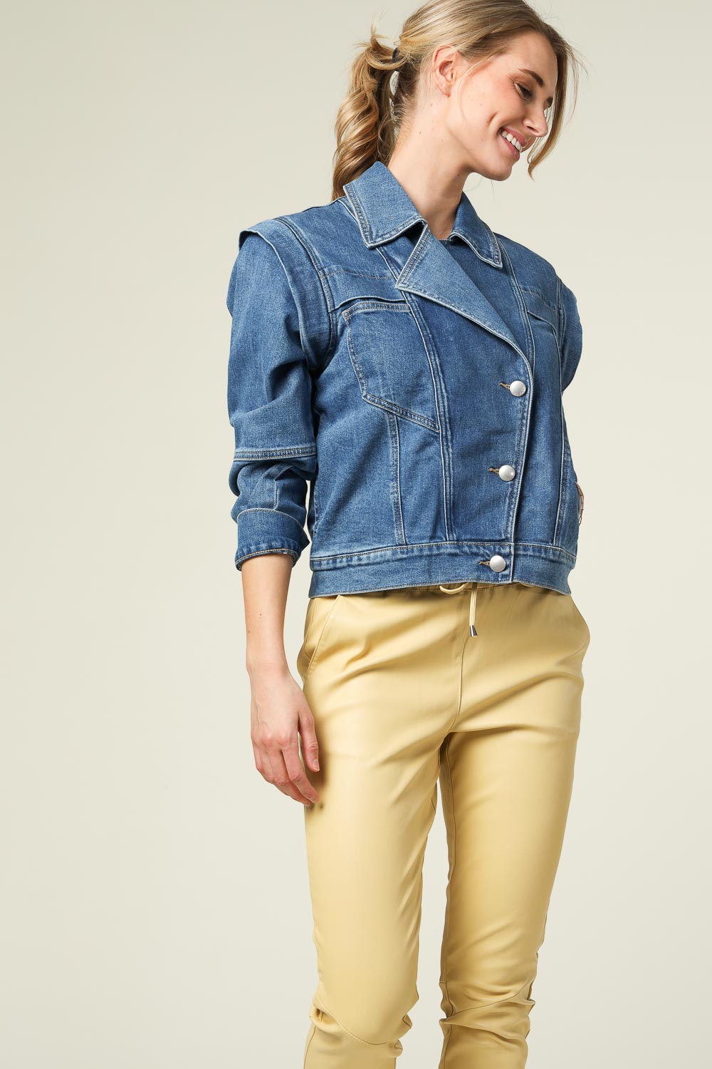 Denim jas met afritsbare mouwen Dulce | blauw... | Suncoo | Little Soho