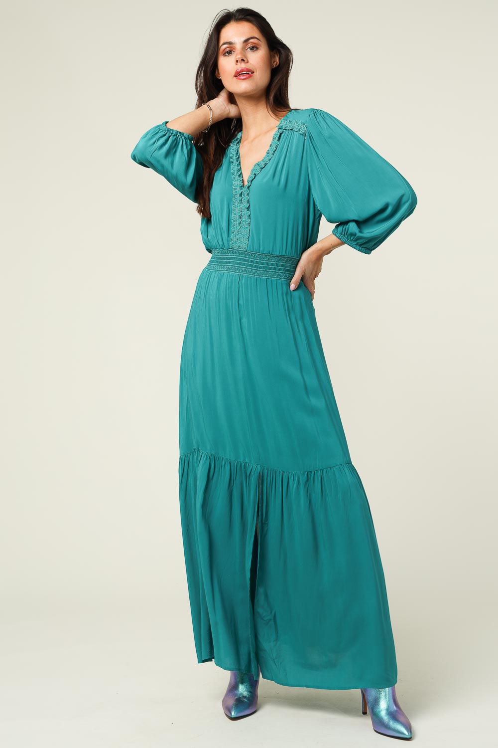 Maxi-jurk Georgi | groen | Dante6 | Little Soho