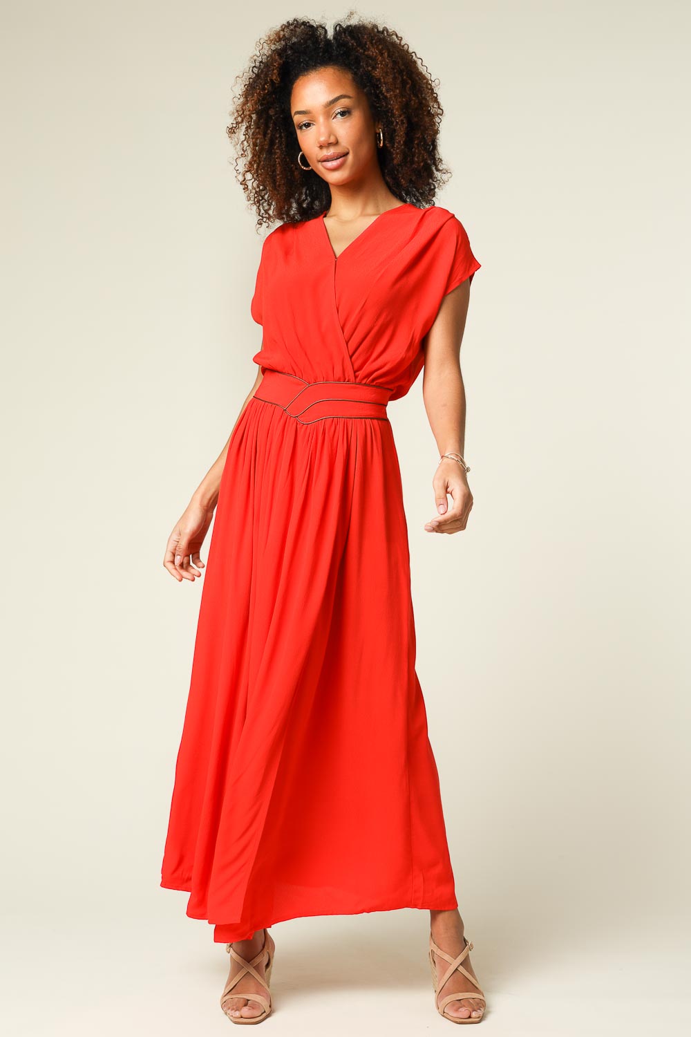 Maxi-jurk Swing | rood | Louizon | Little Soho