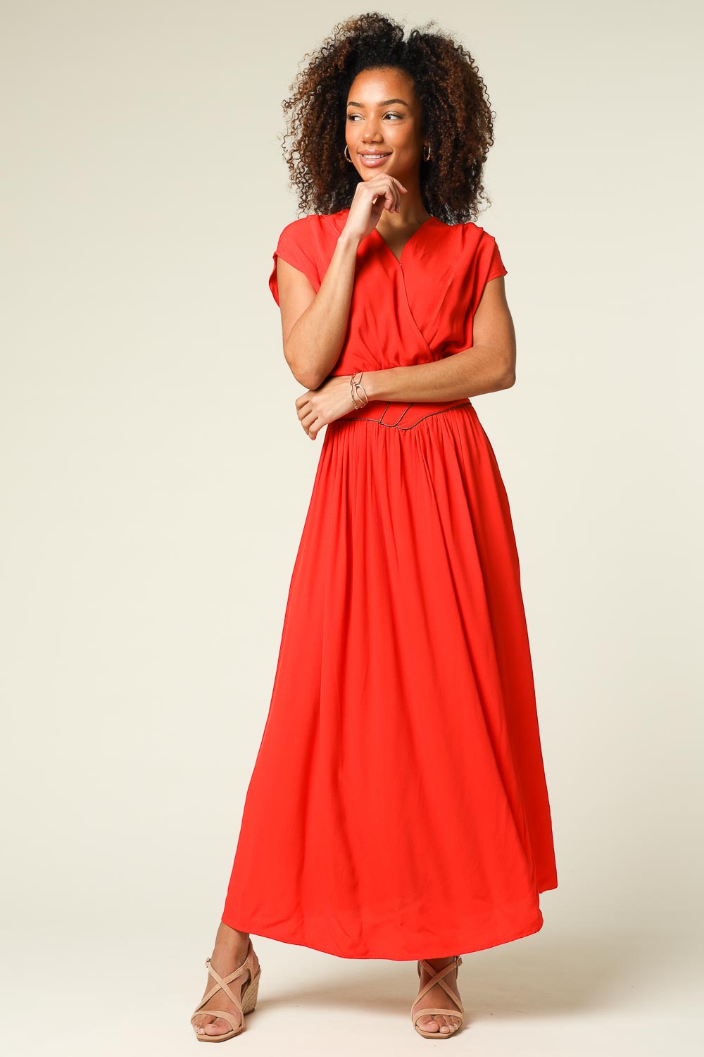 Maxi-jurk Swing | rood | Louizon | Little Soho