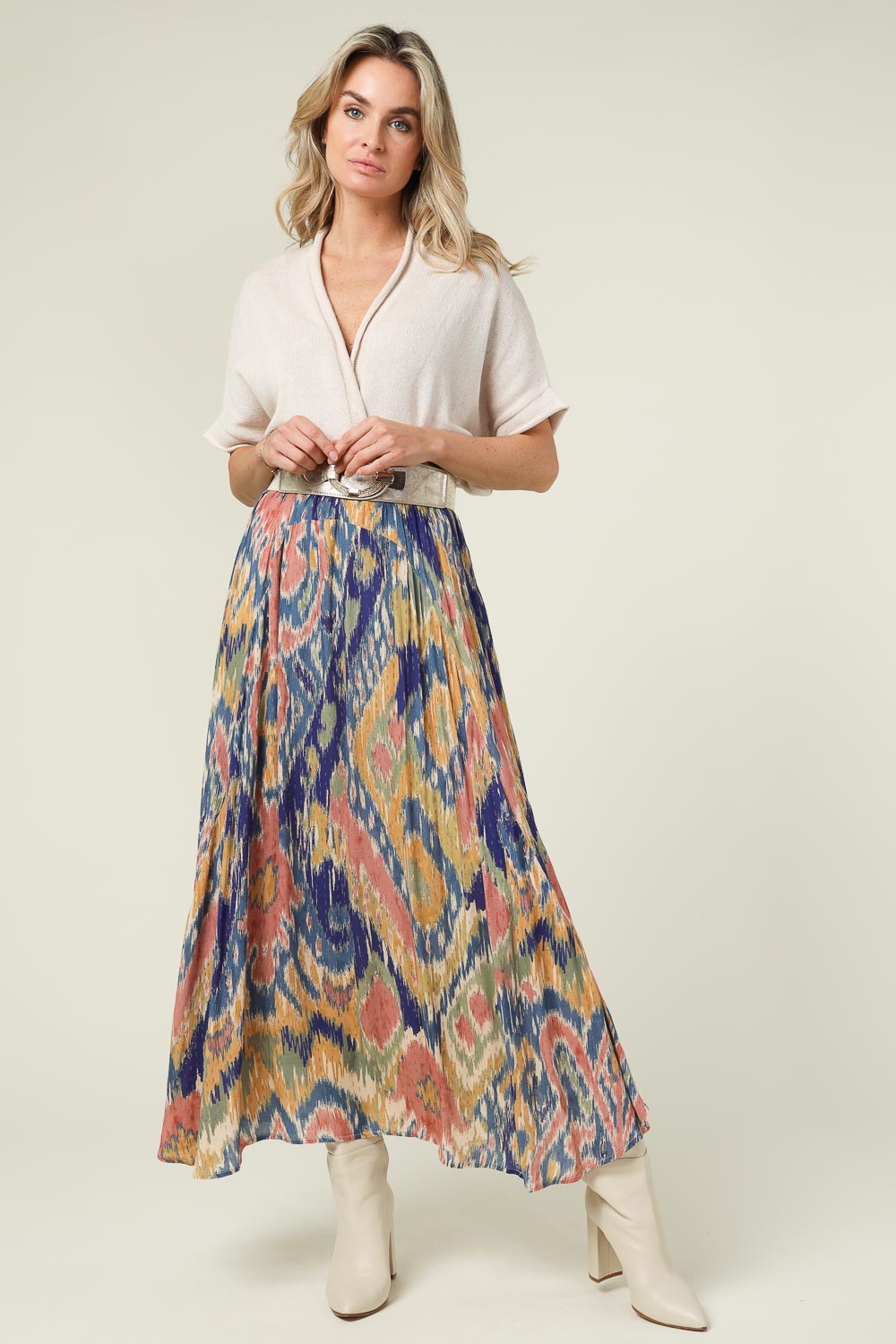 Maxi-rok met print Jaynette | blauw | Louizon | Little Soho