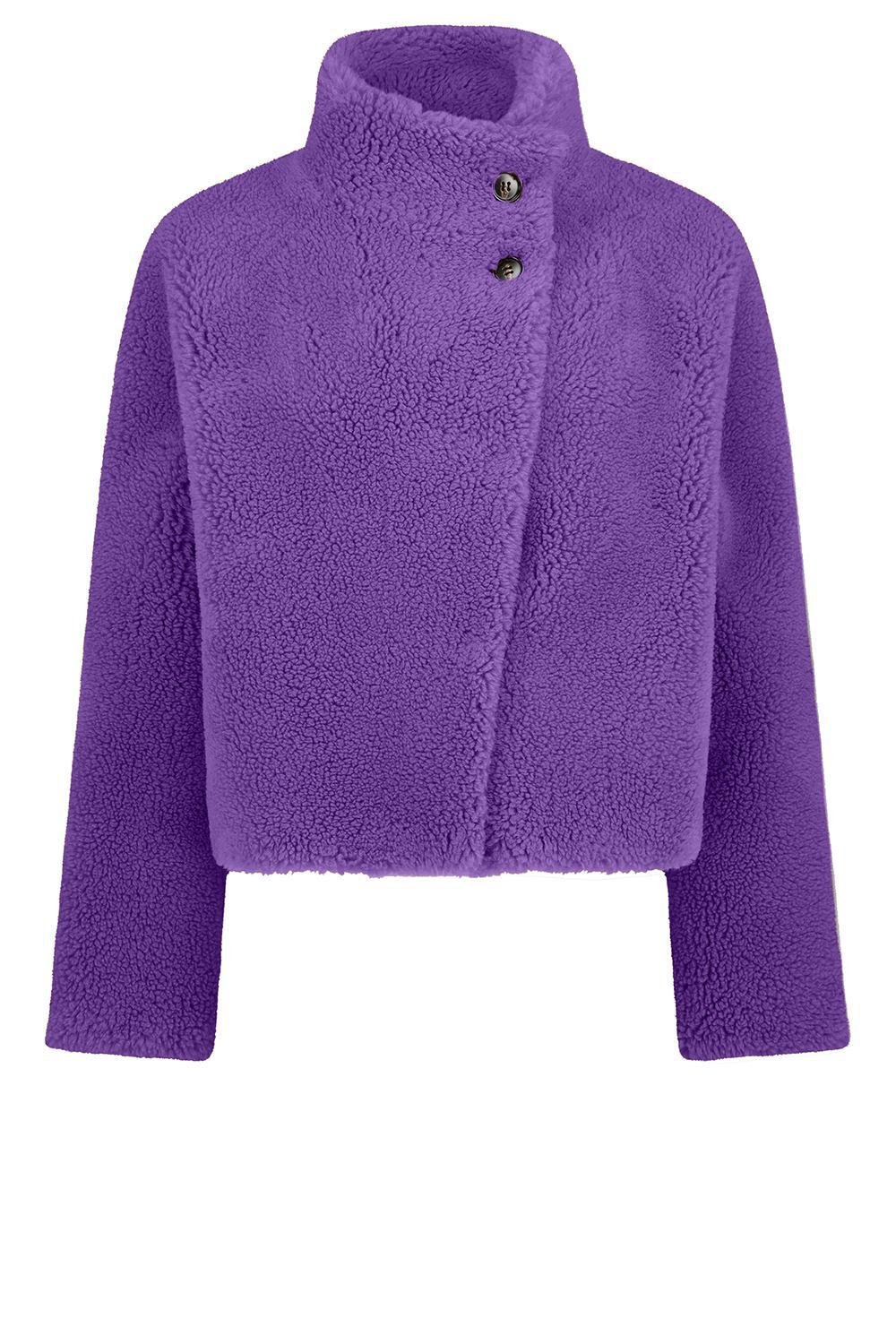 Reversible teddy jasje Mallow | paars | STUDIO AR | Little Soho