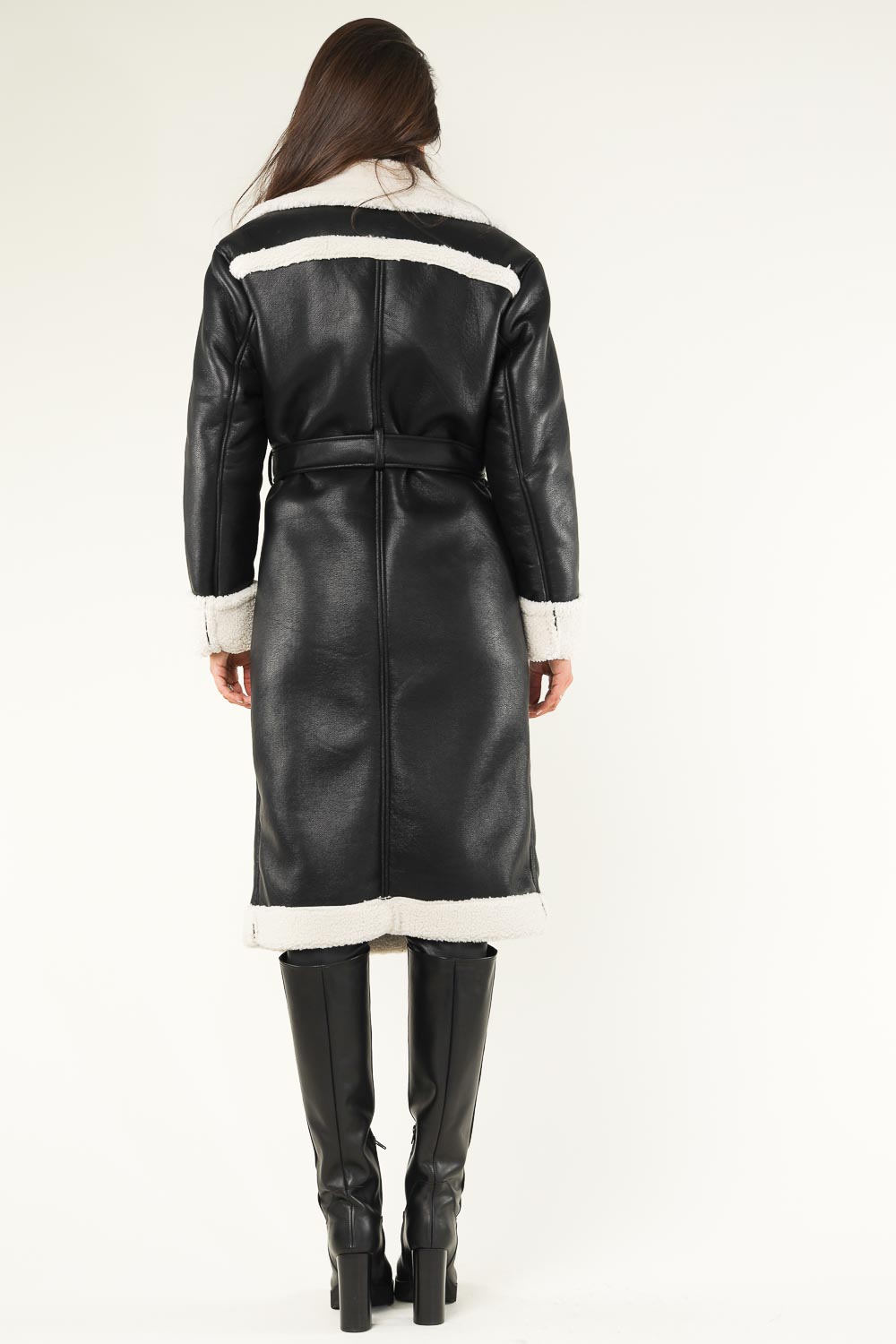 Faux lammy coat Taylor | zwart | Freebird | Little Soho