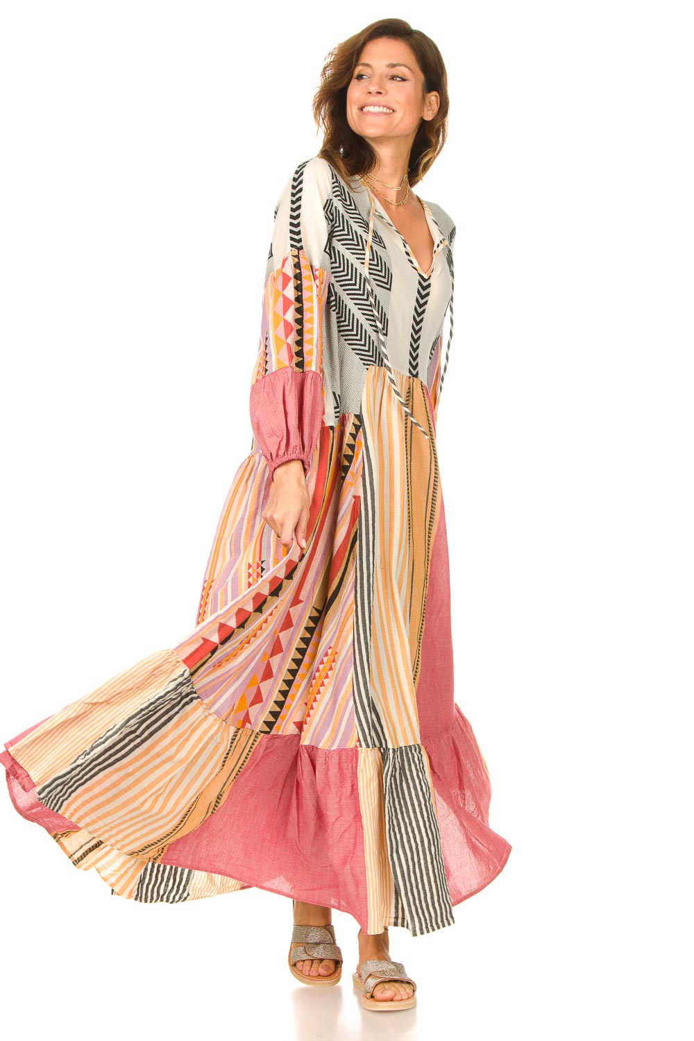 Katoenen maxi-jurk Positano | multi | Devotion | Little Soho