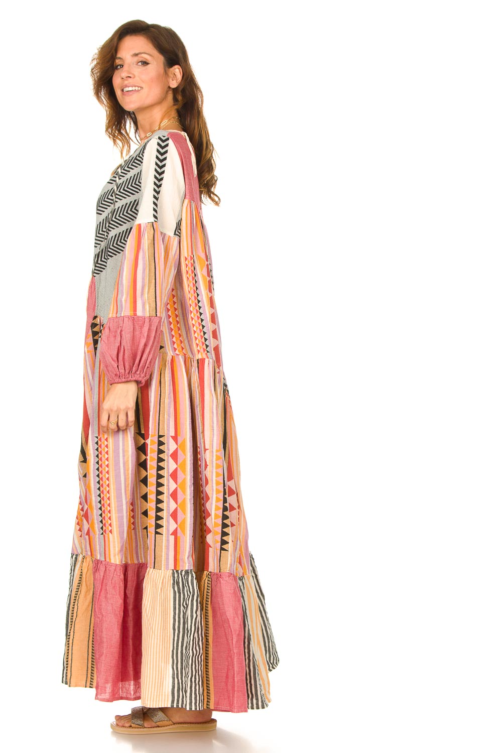 Katoenen maxi-jurk Positano | multi | Devotion | Little Soho
