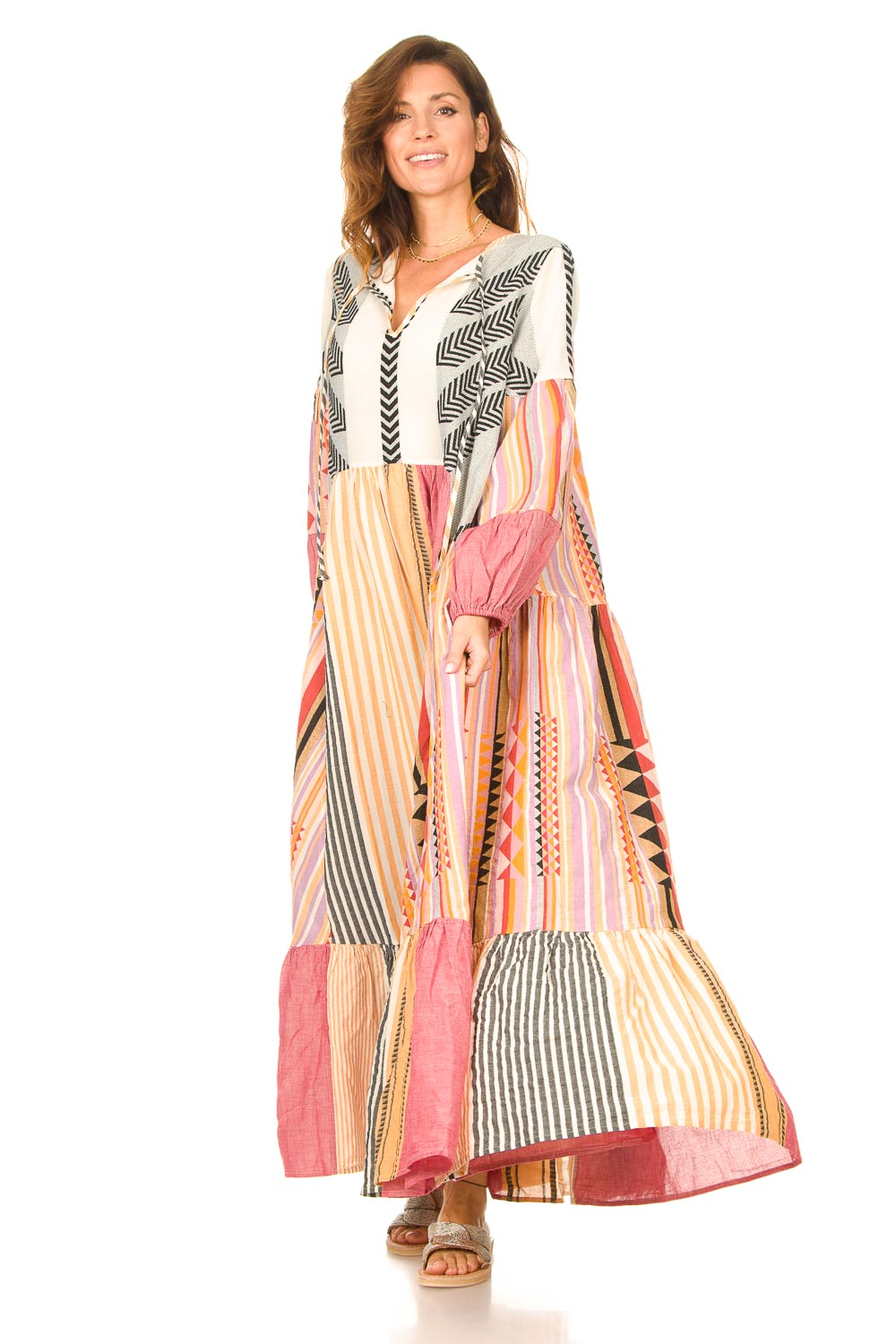 Katoenen maxi-jurk Positano | multi | Devotion | Little Soho