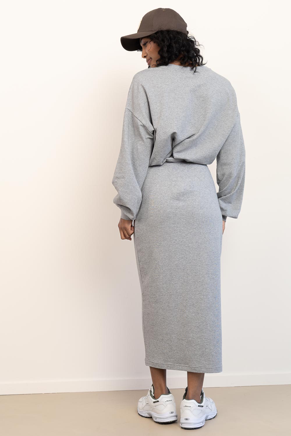 Midi sweater jurk Vilan | grijs | Drykorn | Little Soho