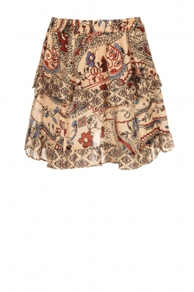 Katoenen rokje met print Alicia | beige | Devotion | Little Soho